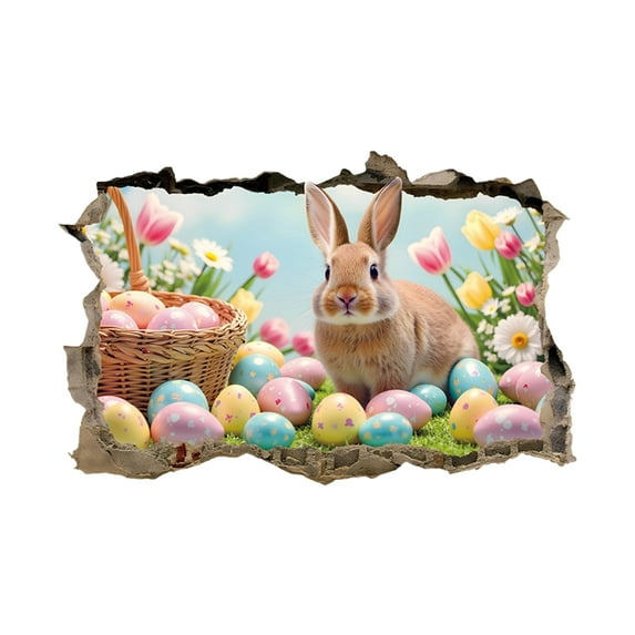 Creative Easter Wall Stickers,Festive 3D Breakthrough Stickers Easter ...