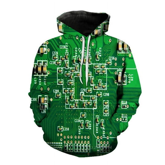 Creative Electronic Chip 3d Printing Hoodie Spring Autumn Men's Hoodies ...