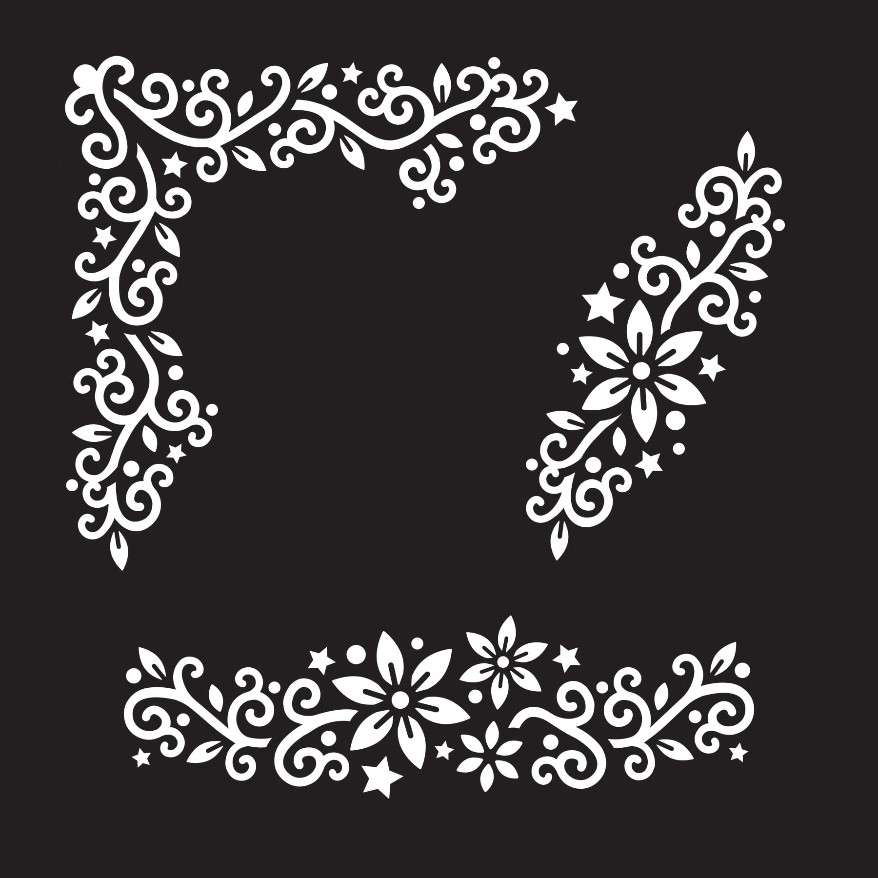 Creative Expressions Stencil 6"X6" By Jamie Rodgers-Starflower Borders ...