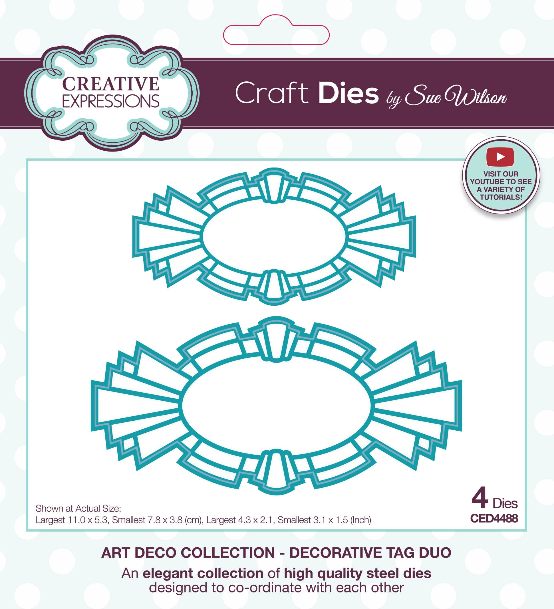 Creative Expressions Sue Wilson Art Deco Decorative Tag Duo Craft Die ...