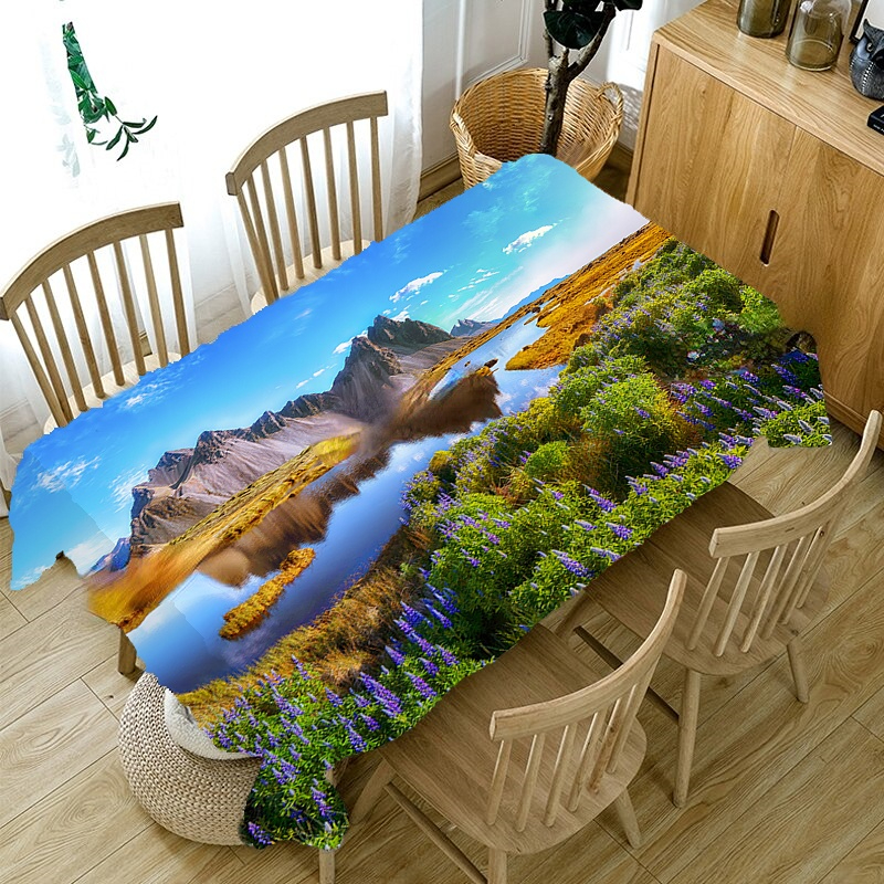 Creative Fashion Natural Beauty Landscape Print Tablecloth Family ...