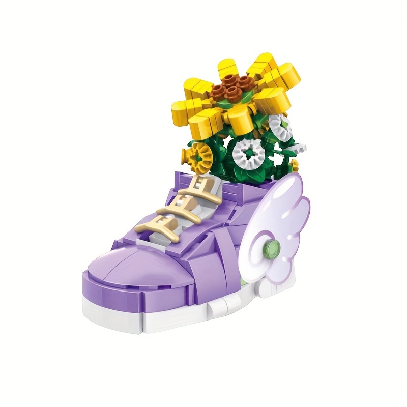 Creative Fashion Shoe Succulent Flower Plant Bonsai Building Blocks ...