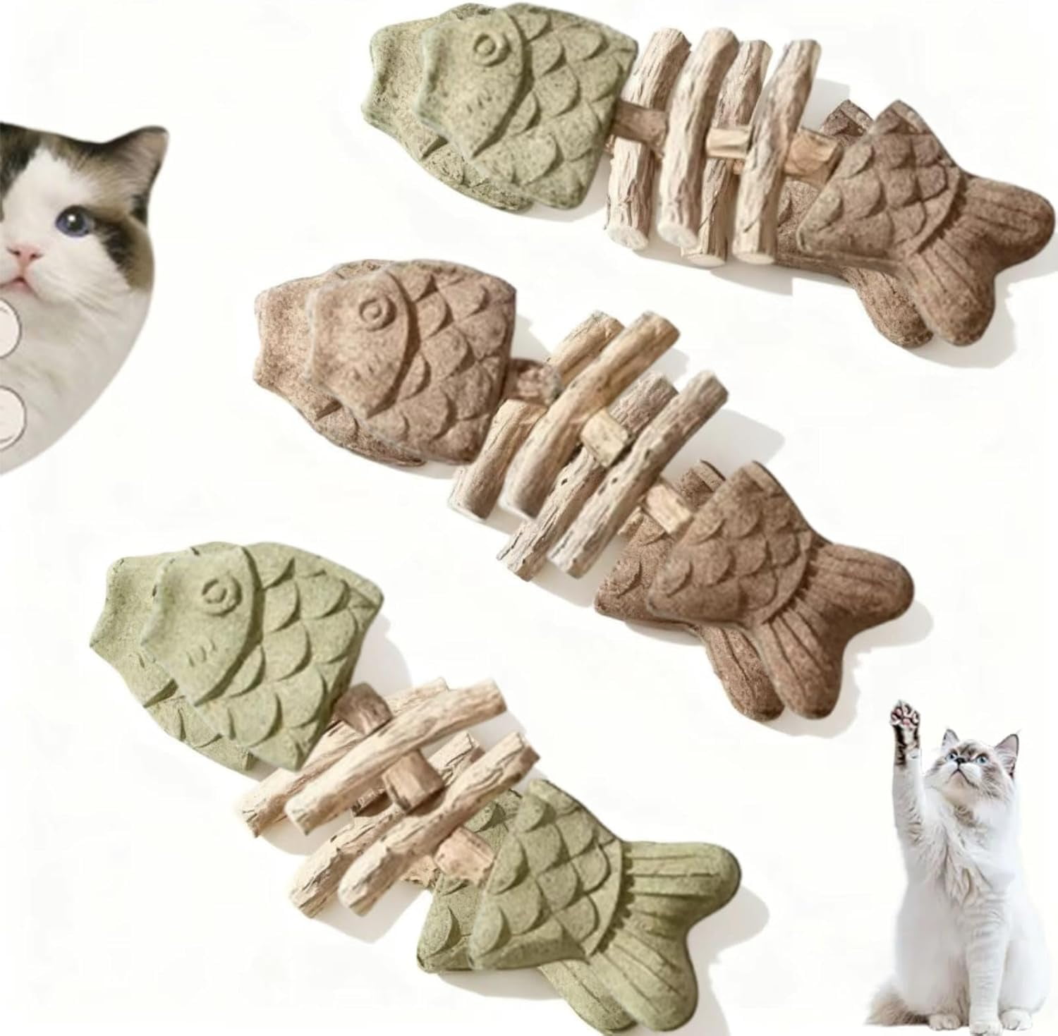 Creative Fish Bone Cat Toy, Natural Fish Bone Cat Dental Toy, Fix Your ...