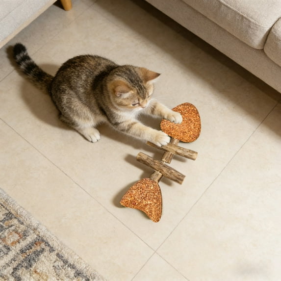 Creative Fish Bone Cat Toy, Natural Fish Bone Cats Dentals Toy, Catnip ...