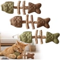 Creative Fish Bone Cat Toys, Cats Chew Toys, Wooden Catnip Teeth ...