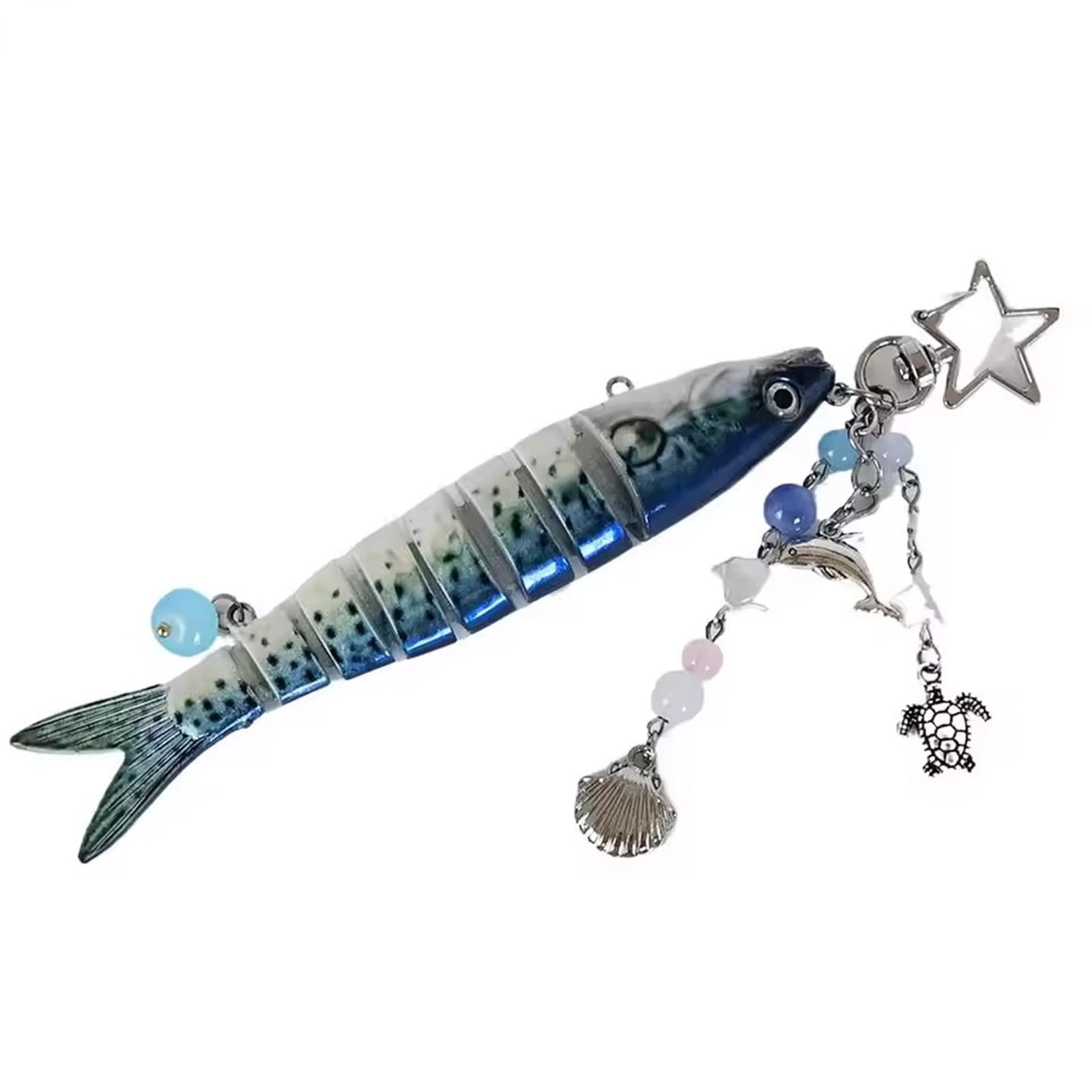 Creative Fish Theme Keychain Handcrafted Beaded Alloy Bag Charm ...