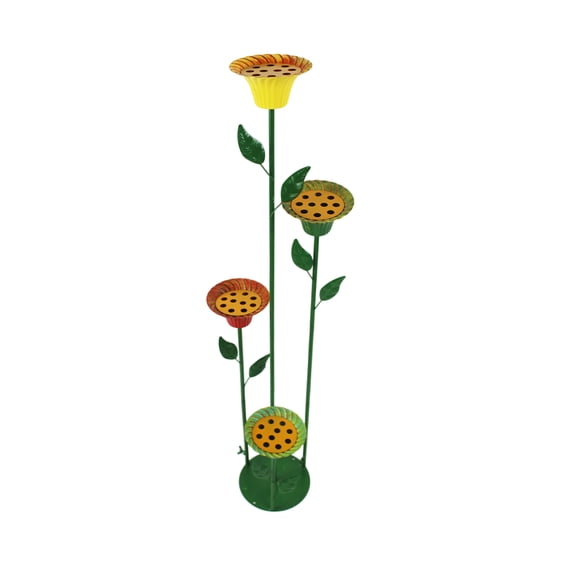 Creative Flower Dish Ground Stake Bird Feeder and Bird Bath,Metal ...