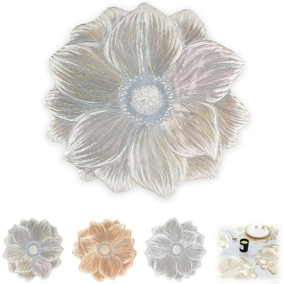Creative Flower PVC Placemat – Waterproof & Oil-Proof, 15x15 Inch Non ...