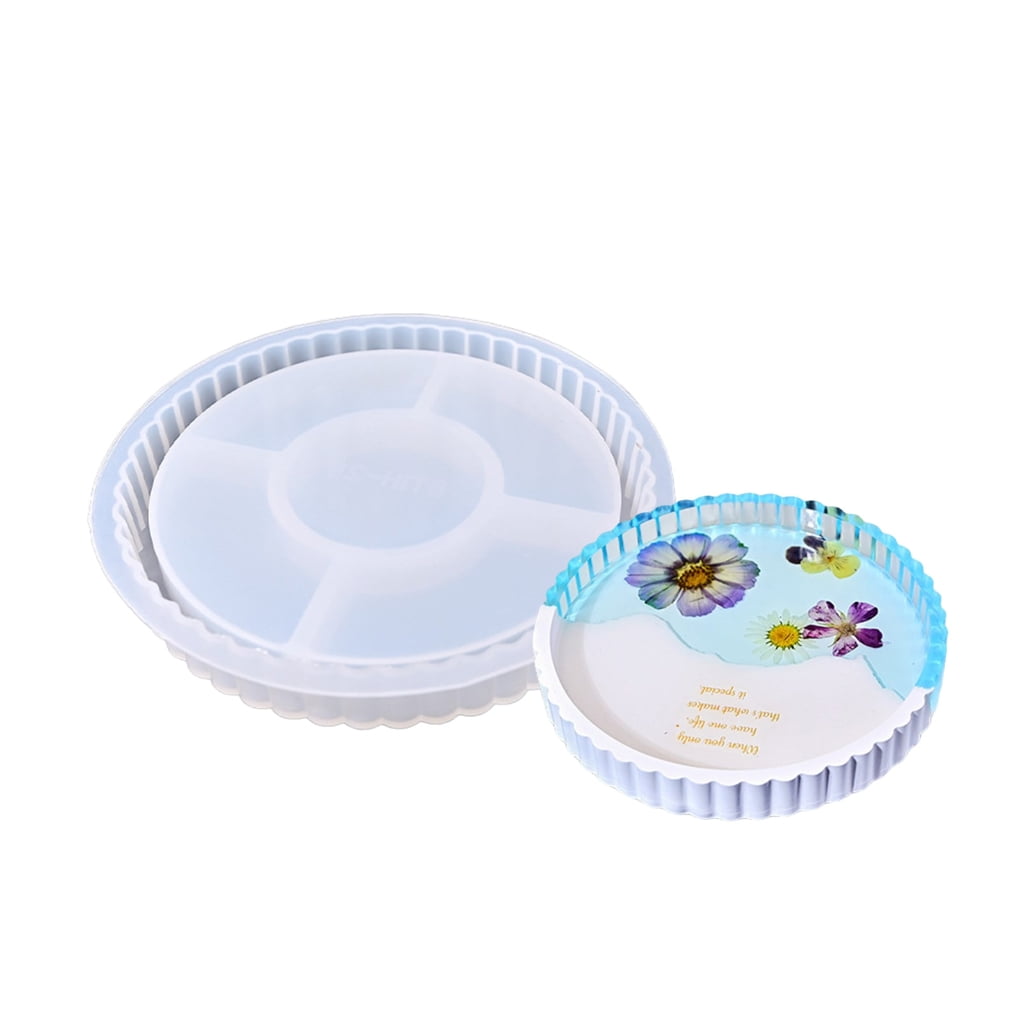 Creative Flower Resin Castes Sturdy Silicone Mould Stylish Dishes Tray ...