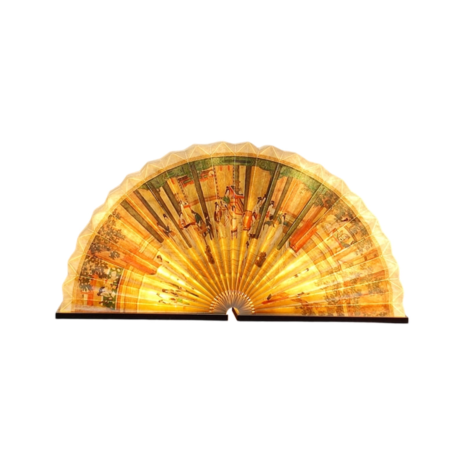 Creative Folding Fan Lamp Multifunctional Ambient Light Wooden ...