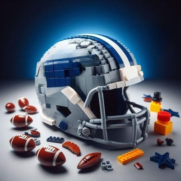 Creative Football Team Helmet Building Block Set, Novelty Building ...