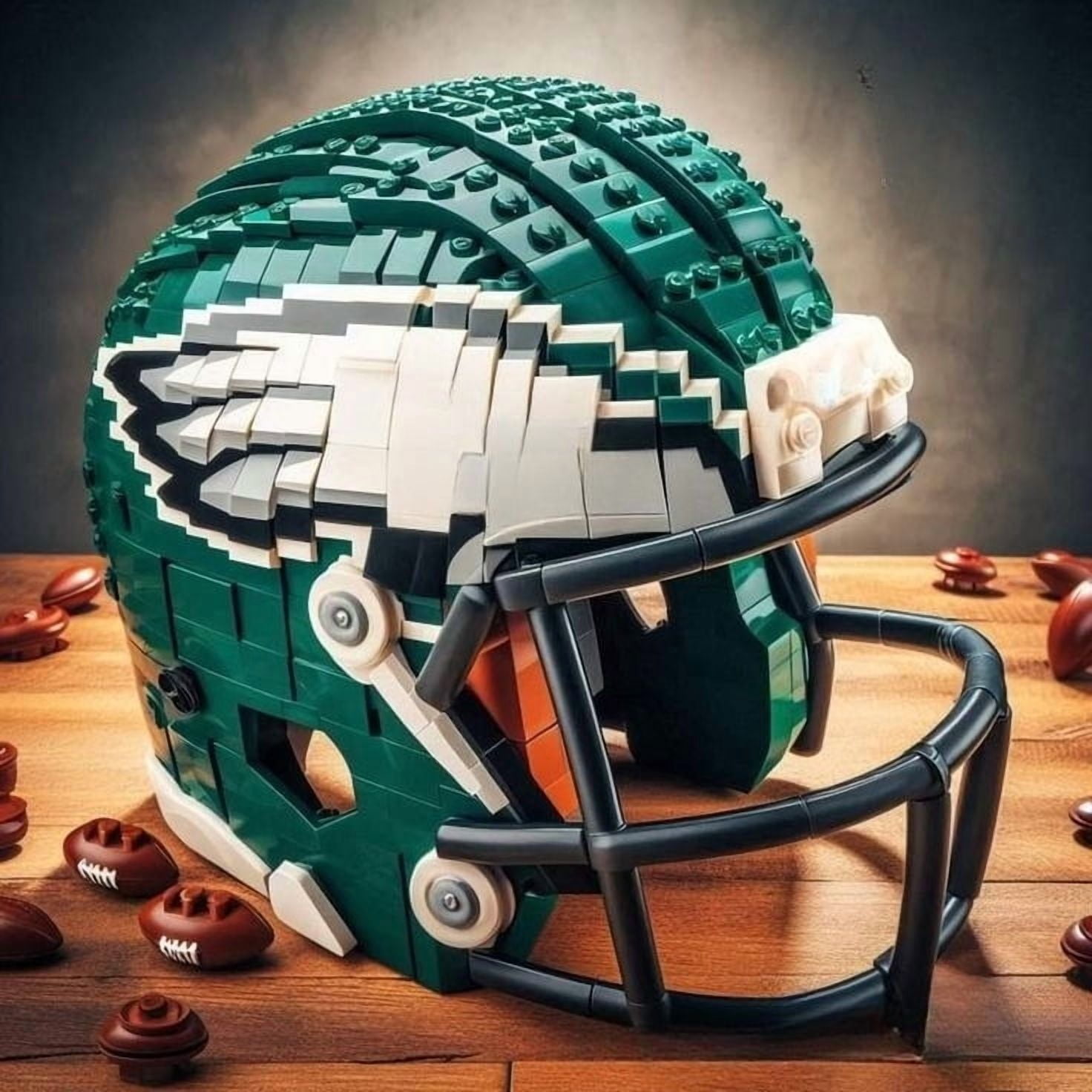Creative Football Team Helmet Building Block Set, Novelty Building ...