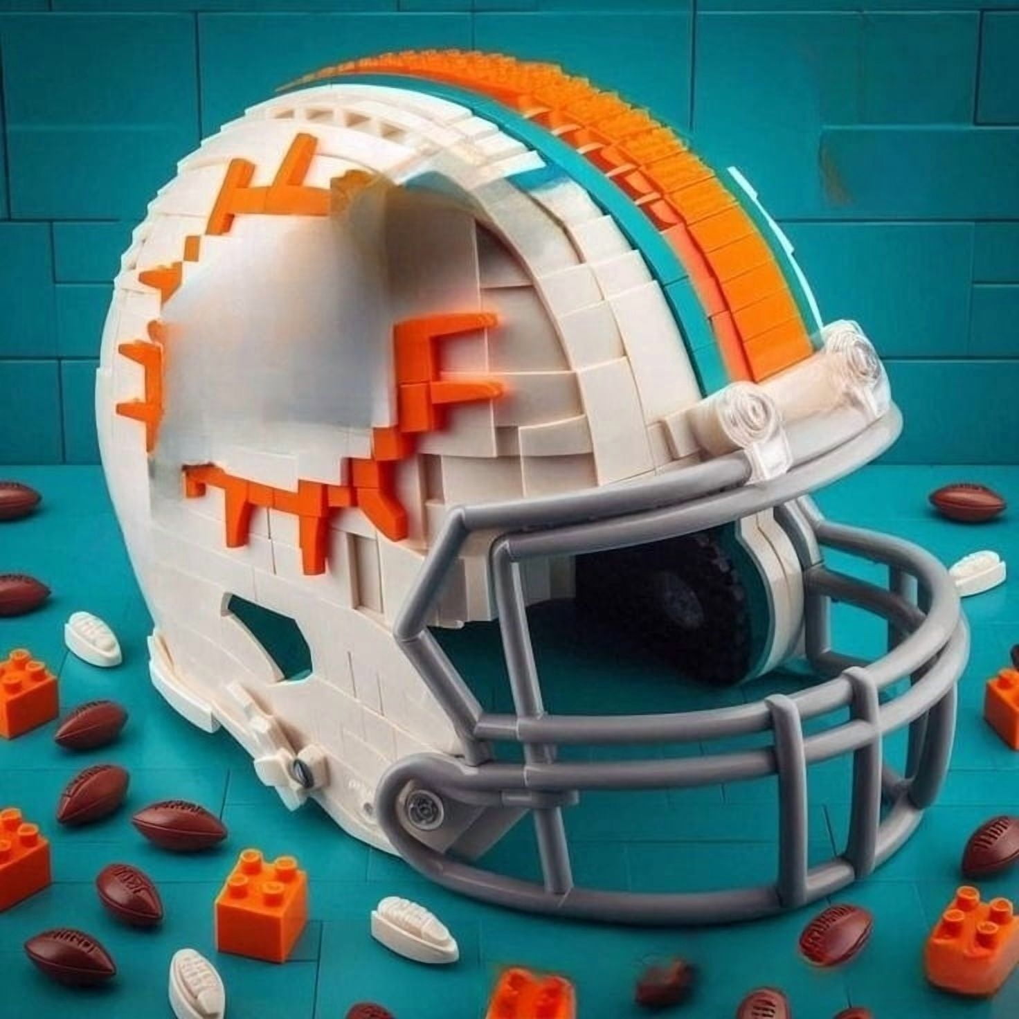 Creative Football Team Helmet Building Block Set, Novelty Building ...