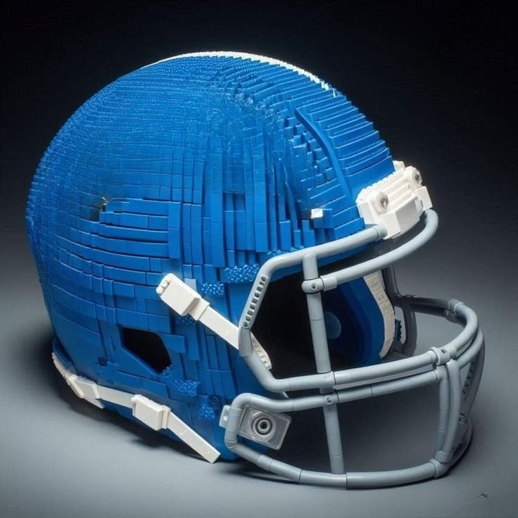 Creative Football Team Helmet Building Block Set, Novelty Building ...
