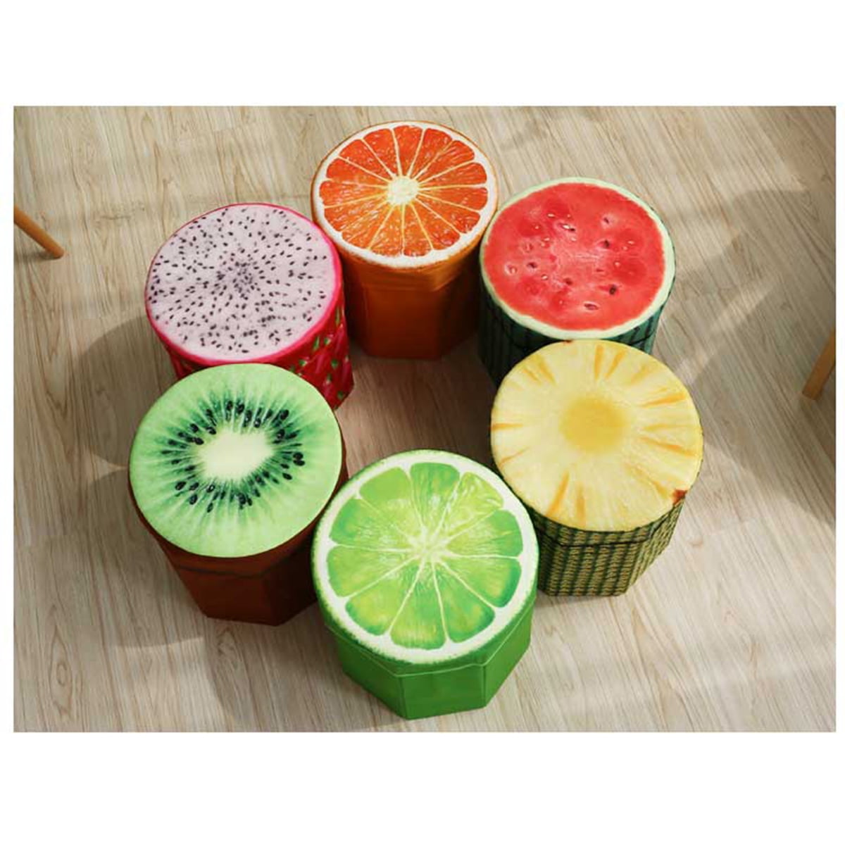 Creative Fruit Folding Storage Organizer Stool Footstool Seat Storage ...