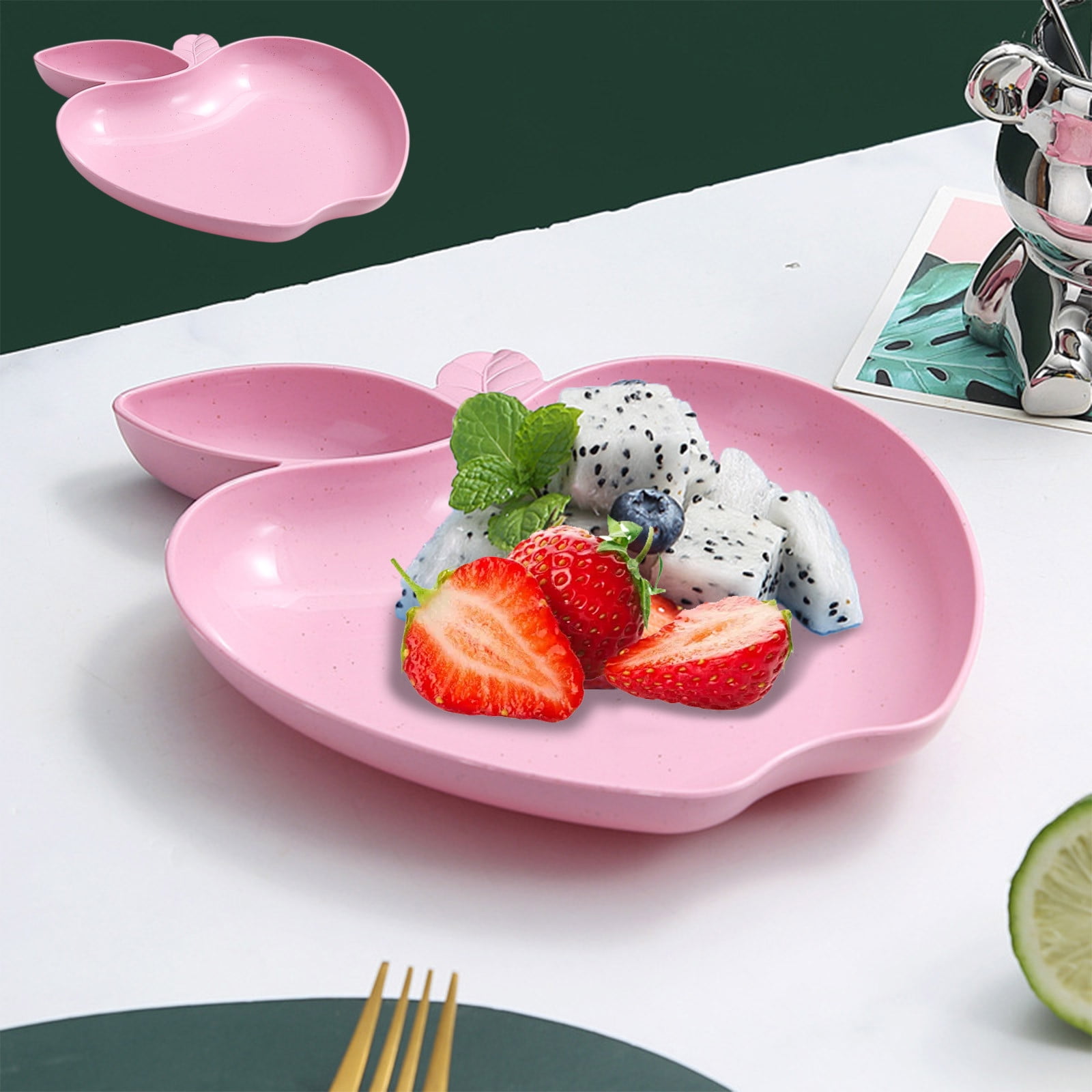 Creative Fruit Plates Wheat Straw Snack Trays - 3 Piece Set with ...