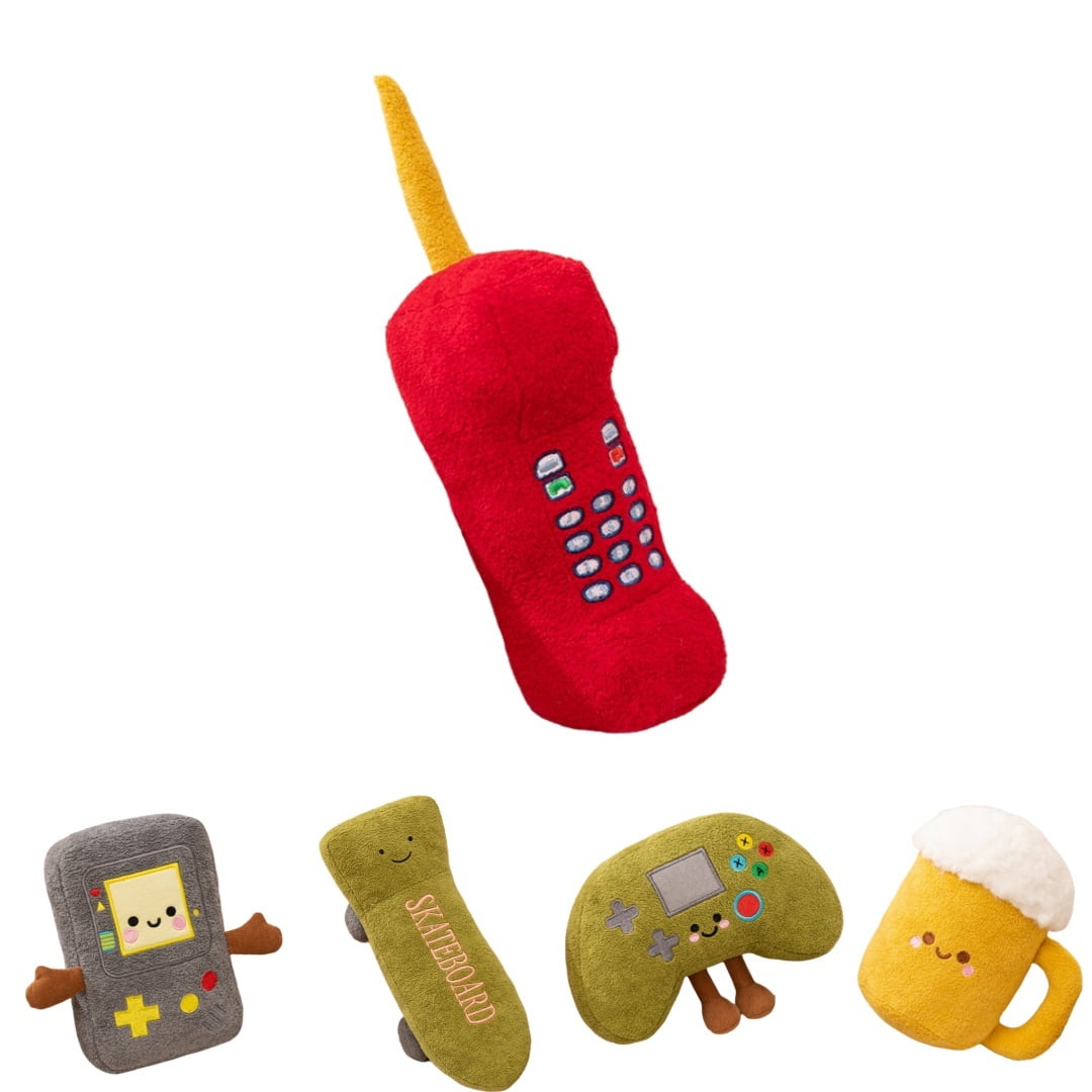 Creative Fun Game Plush Toy Cartoon Smile Beer Skateboard Game Console ...