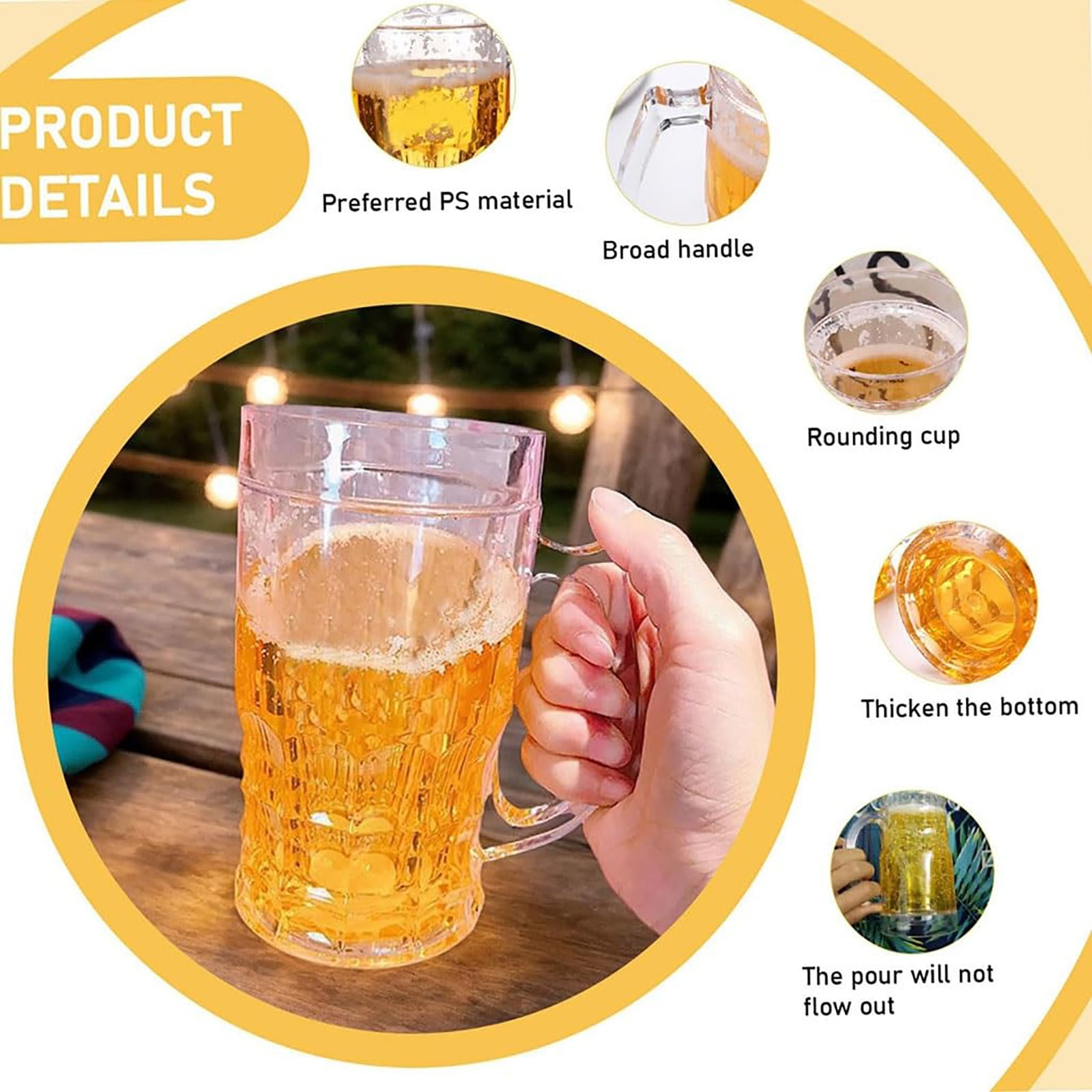 Creative Funny Double-layer Ice Cup,Daily plain water drinking use ...