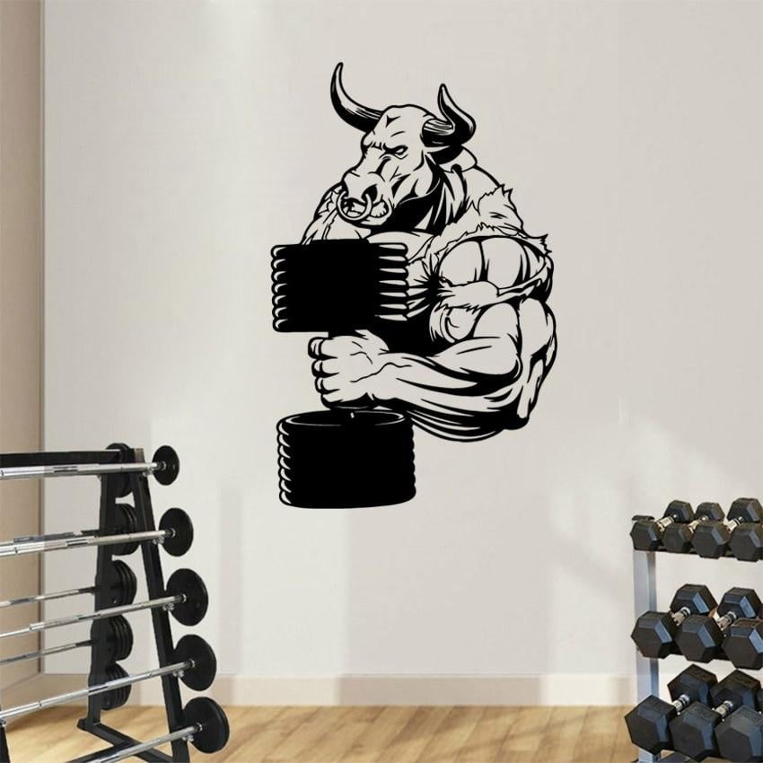 Creative GYM Vinyl Wall Stickers Wall Art Wall Paper For Living Room ...