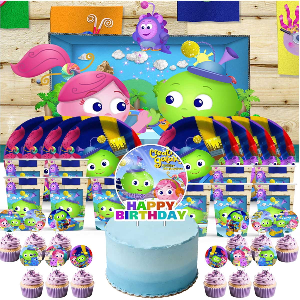 Creative Galaxy Birthday Cups Party Supplies Decor Backdrop Paper ...