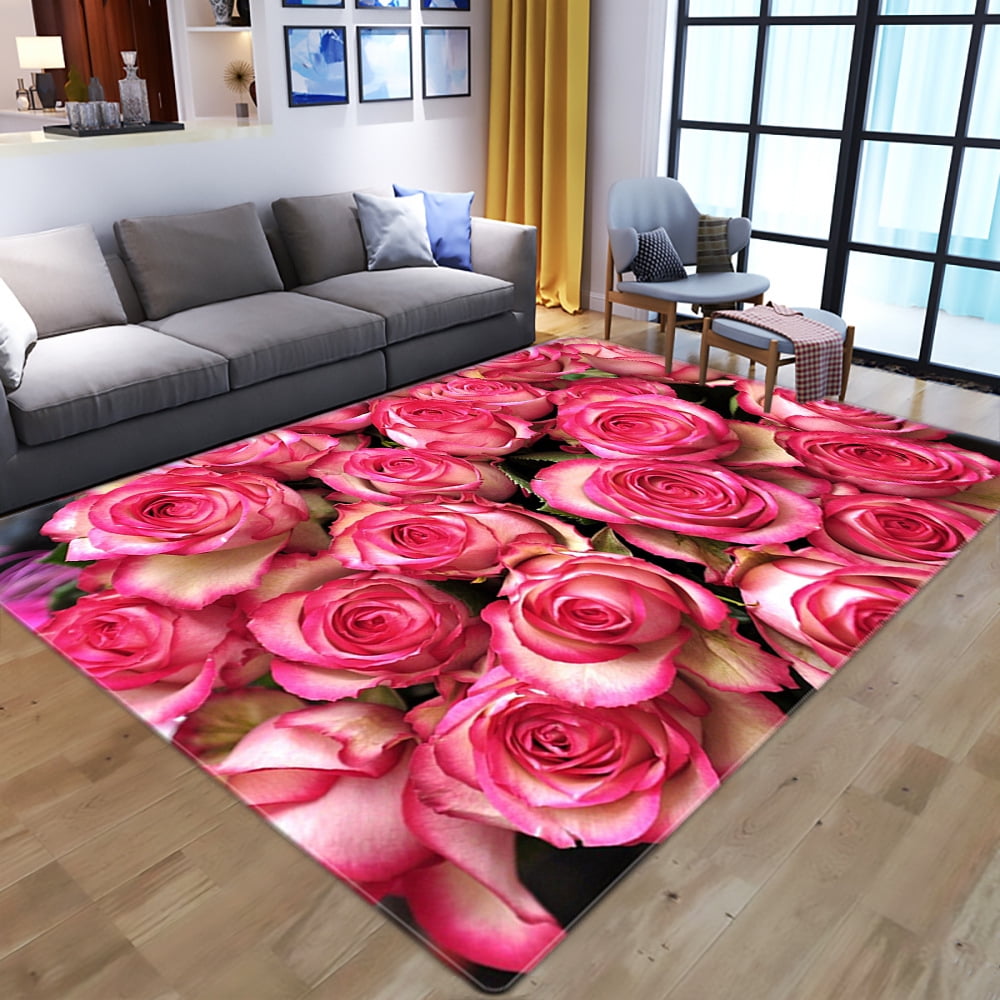 Creative Garden Flowers 3D Printing Hallway Carpets for Living Room ...