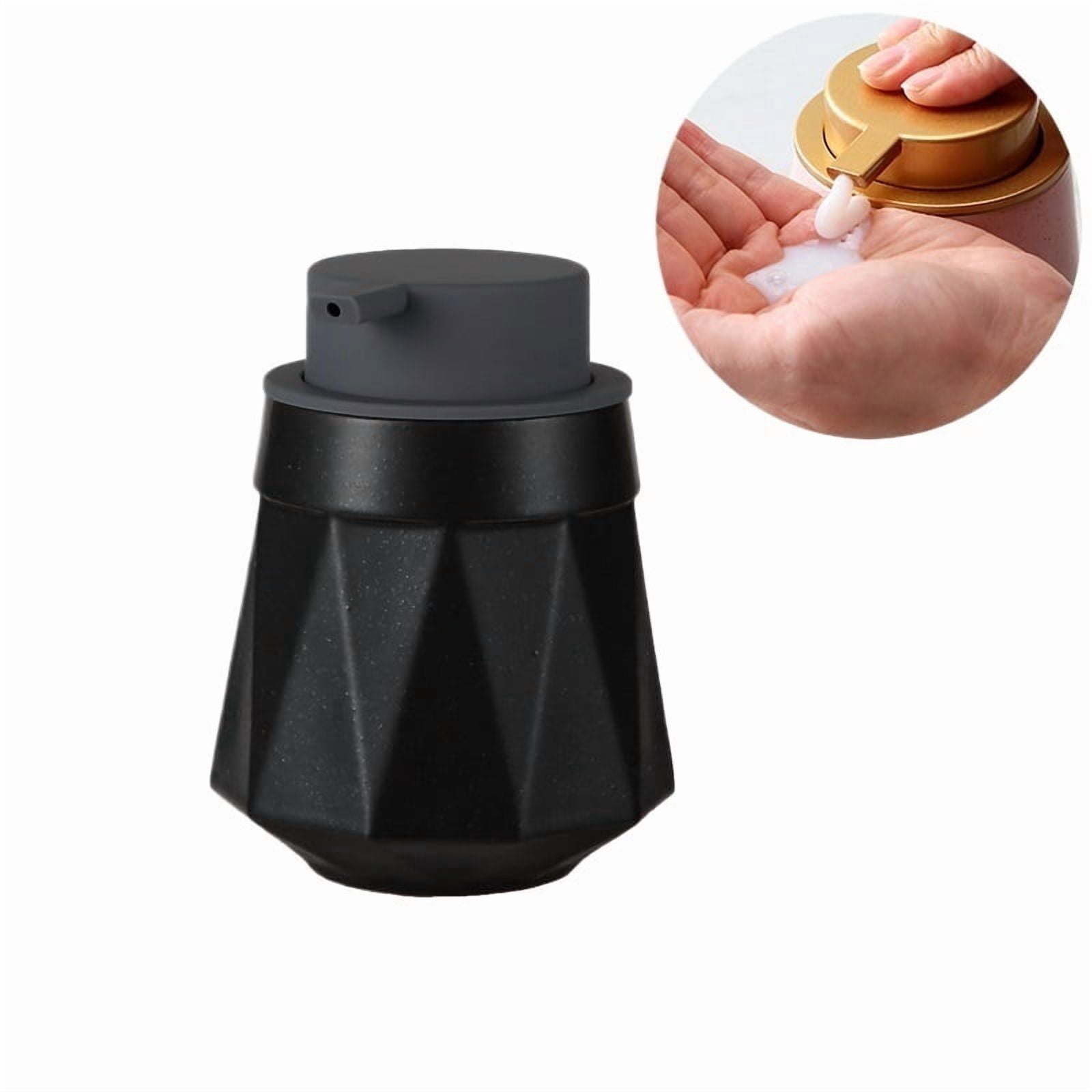 Creative Geometric Black Ceramic Push-Type Shower Gel Bottle - 400ml ...