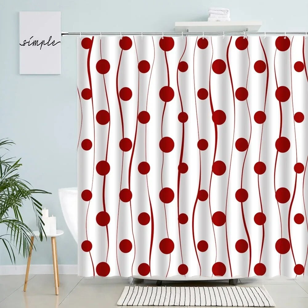 Creative Geometric Shower Curtains Black Circle Line Round Abstract