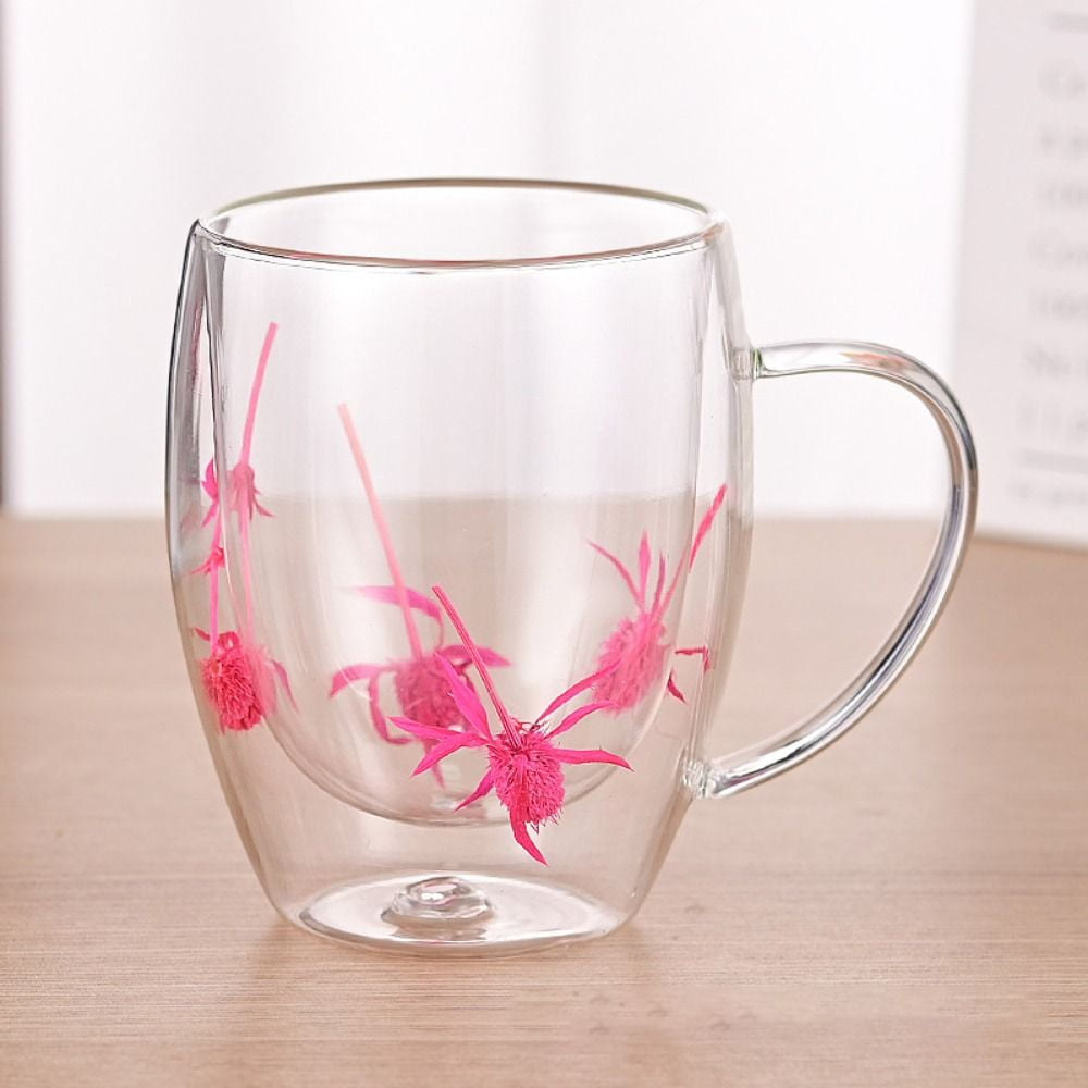 Creative Gift Simple Heat Resistant High Borosilicate Glass Tea Coffee Cups Dry Flowers Cup ...