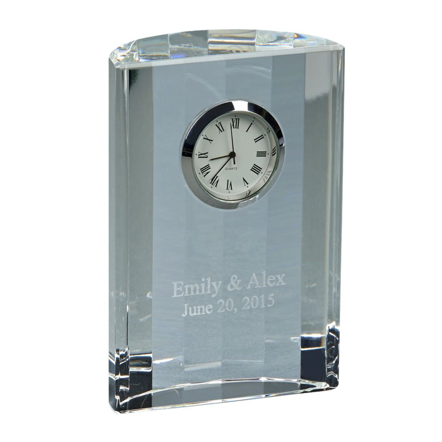 Creative Gifts International 4.5 in. Optic Crystal Semi-Circular Clock ...