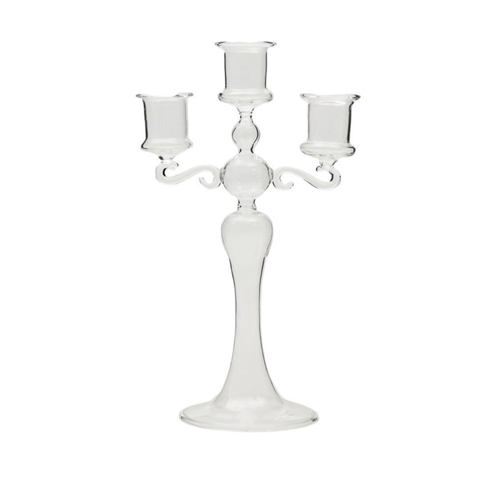 Creative Glass Candlestick Colorful Three-head Candlestick Home ...
