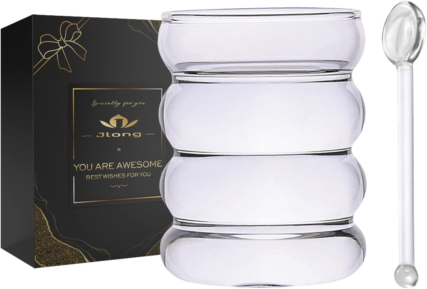 Creative Glass Cups Vintage Drinking Glasses Ribbed Glassware Aesthetic ...