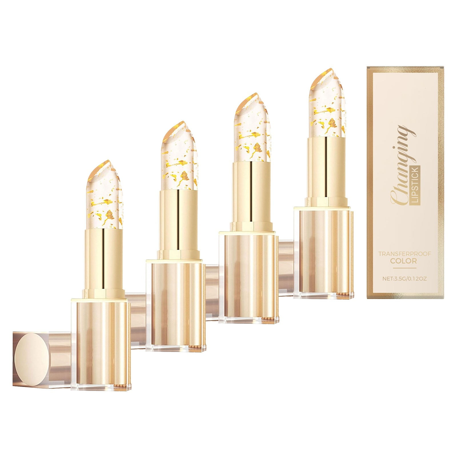 Creative Gold Foil Color Changing Lipstick,Transparente Non-stick Lip ...