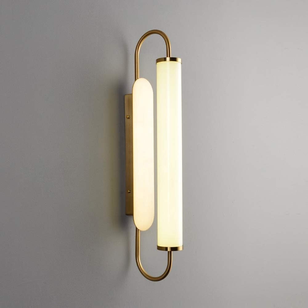 Creative Gold Wall Light Geometric Wall Lamp with White Glass Tube ...