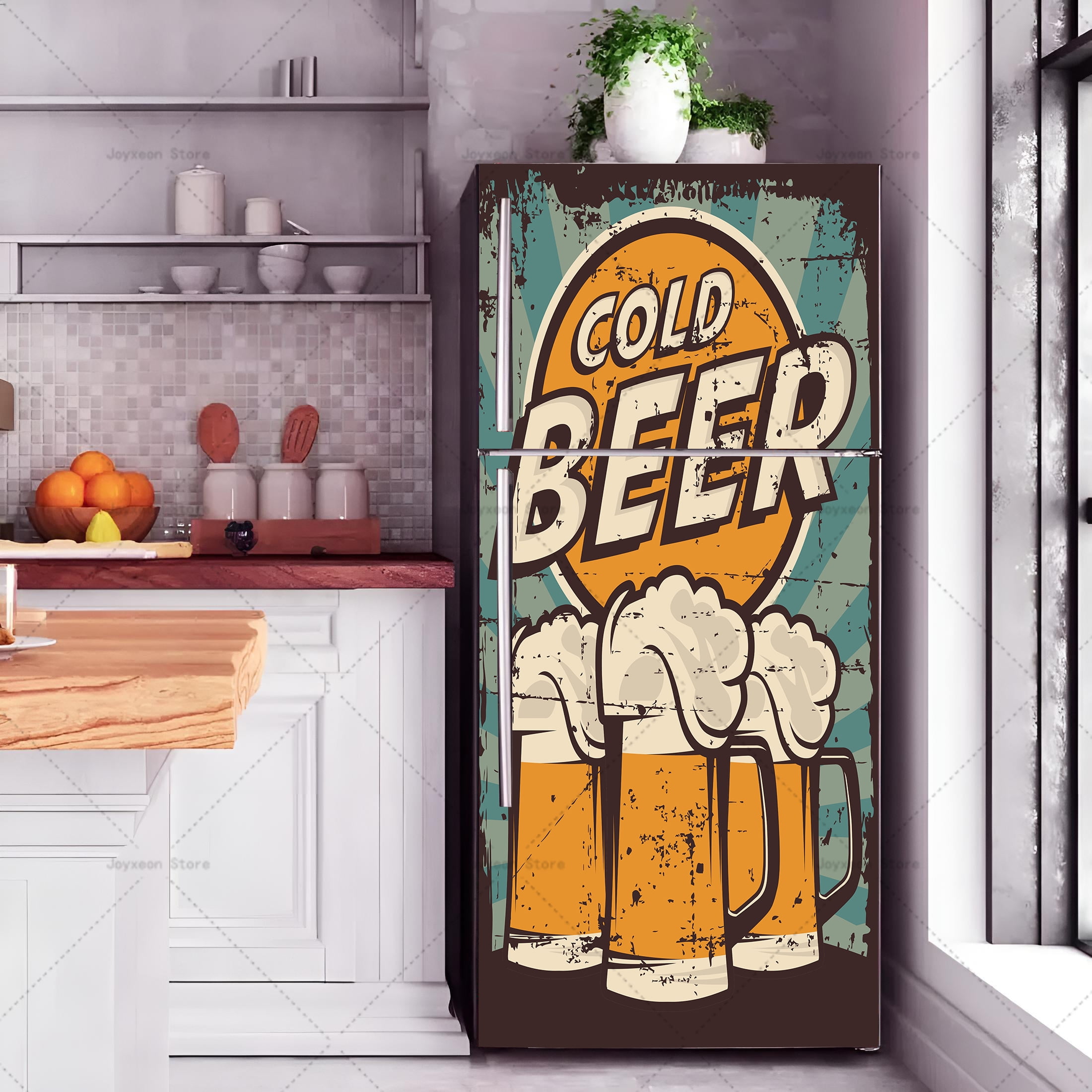 Creative Graffiti Beer Refrigerator Sticker PVC Art ration Sticker ...