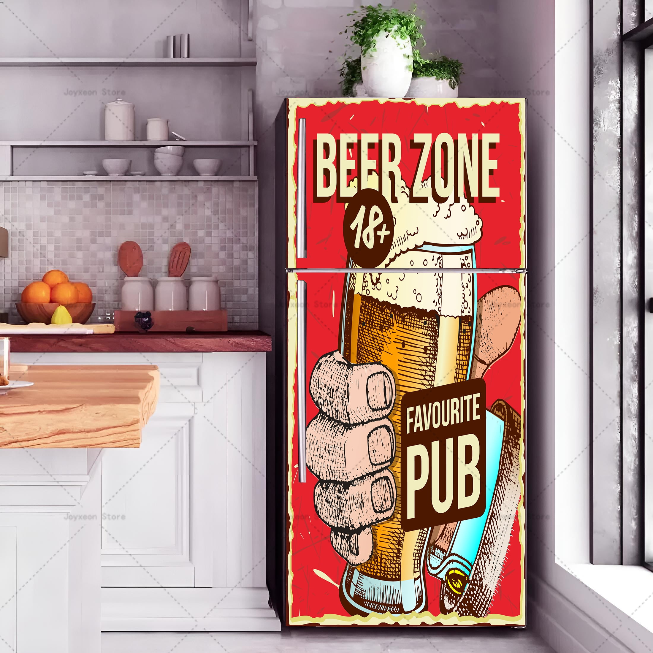 Creative Graffiti Beer Refrigerator Sticker PVC Art ration Sticker ...