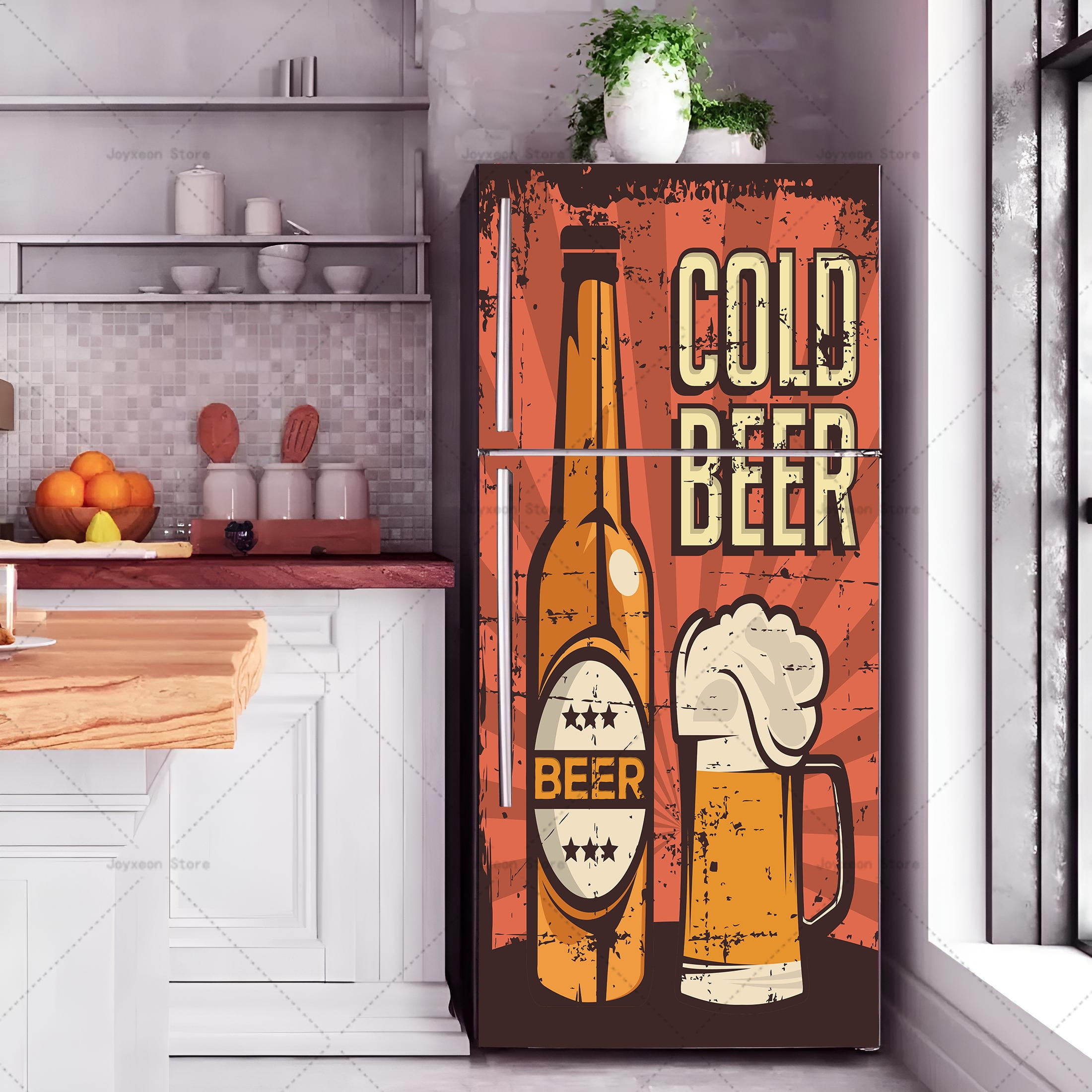 Creative Graffiti Beer Refrigerator Sticker PVC Art ration Sticker ...