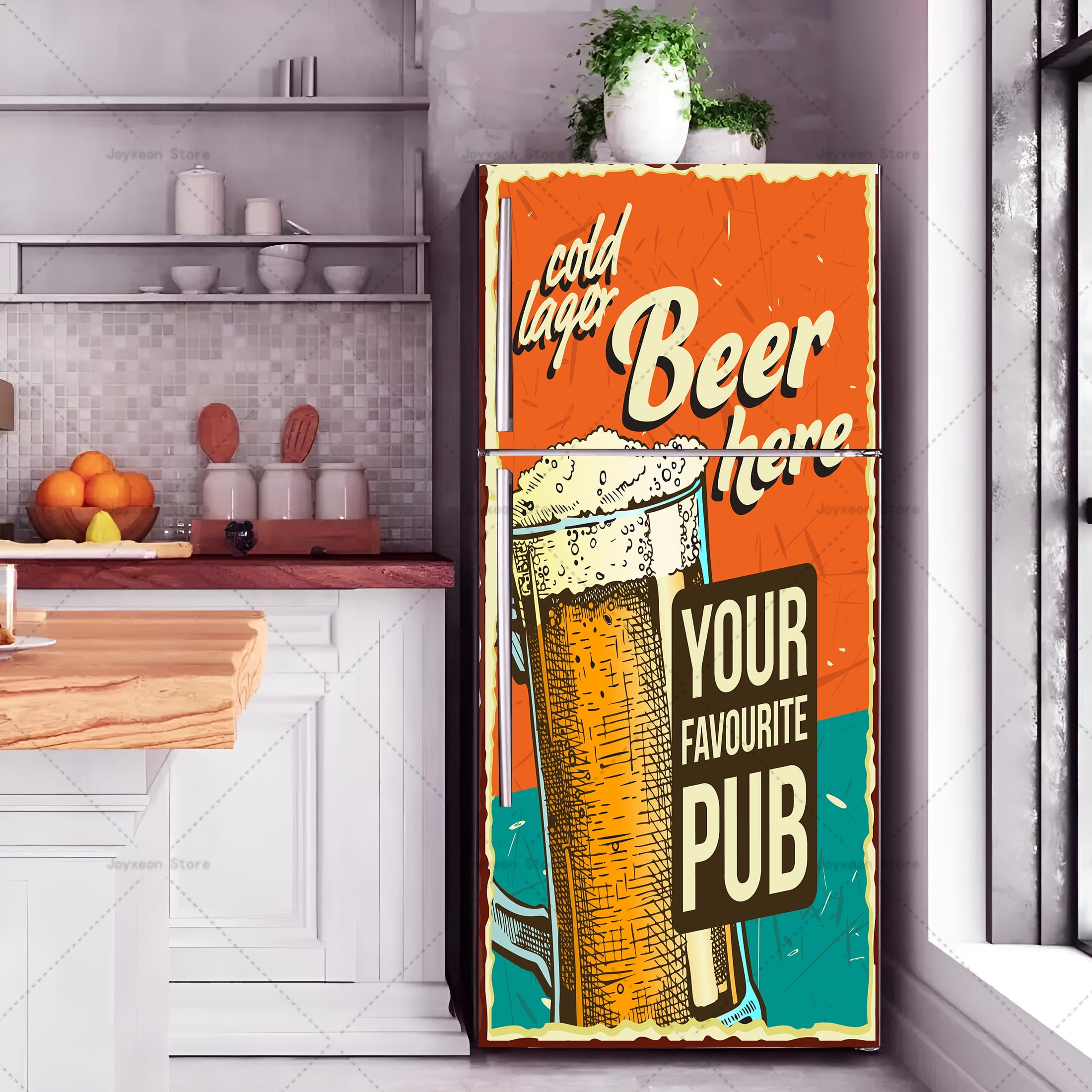 Creative Graffiti Beer Refrigerator Sticker PVC Art ration Sticker ...