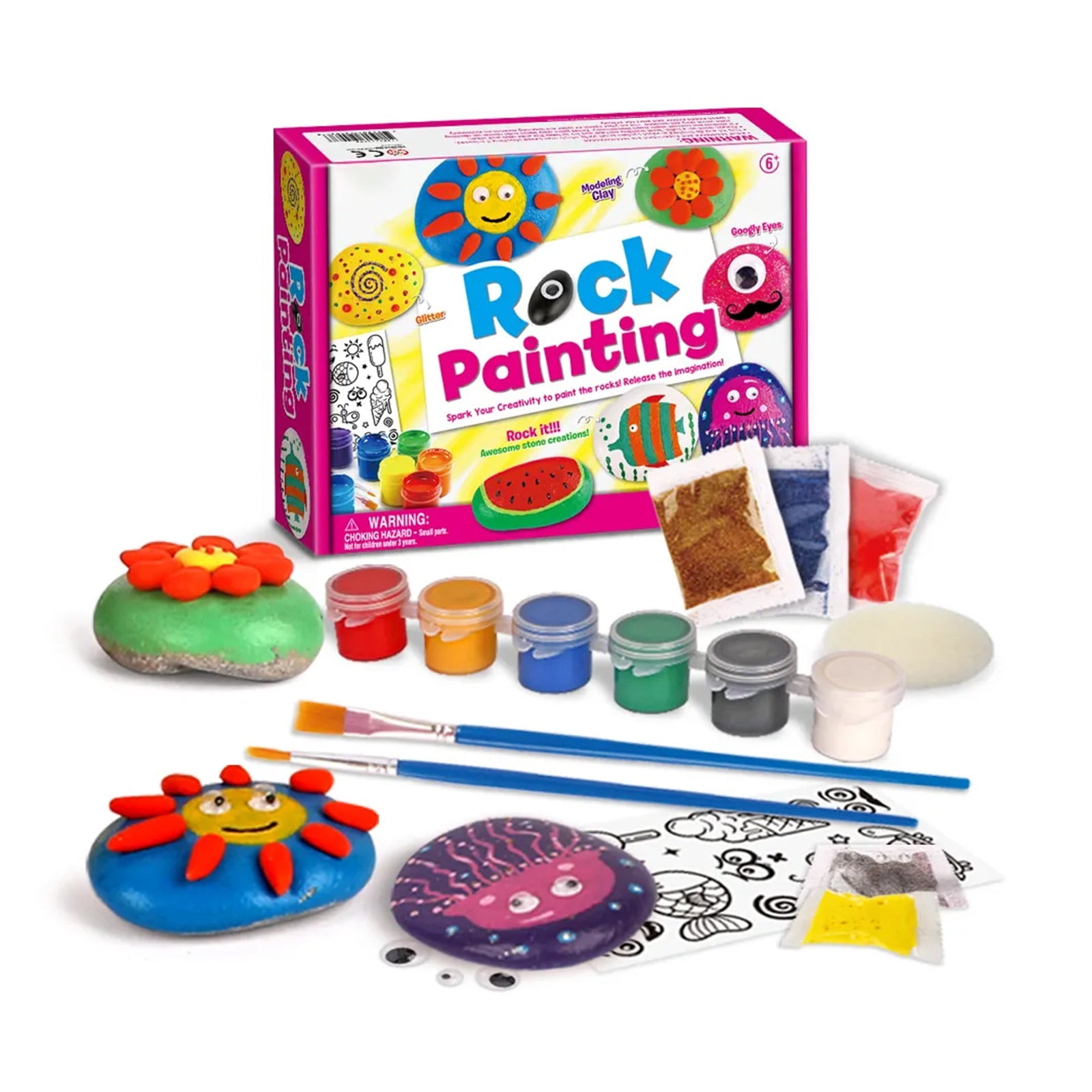 Creative Graffiti Painting Toy Craft Activity Kit Diy Eco-friendly Rock ...