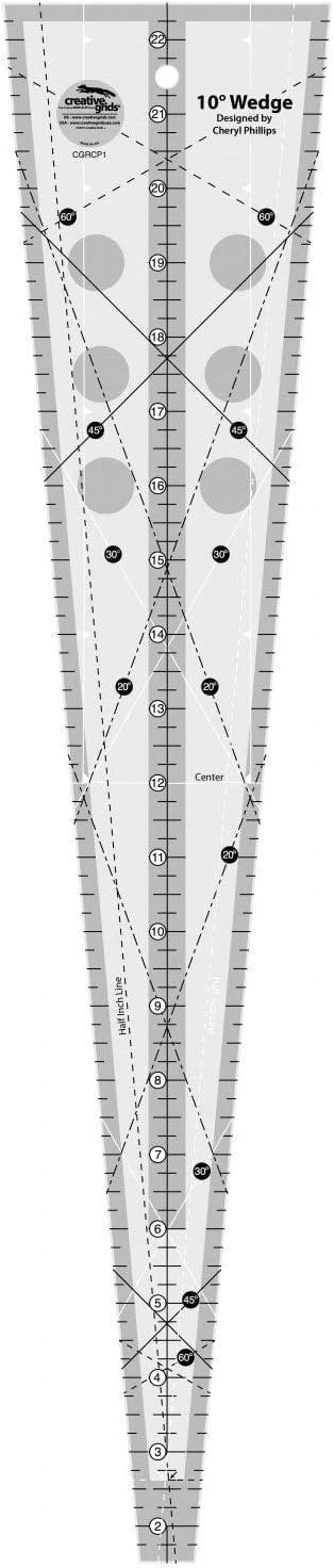 Creative Grids Quilt Ruler 10 Degree Wedge - Walmart.com