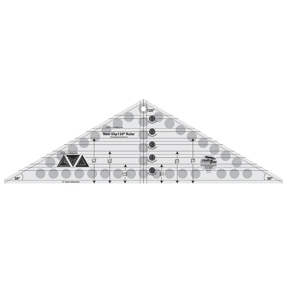 Creative Grids 120 Degree Triangle Triple Strip Quilt Ruler (CGR120R) - Walmart.com