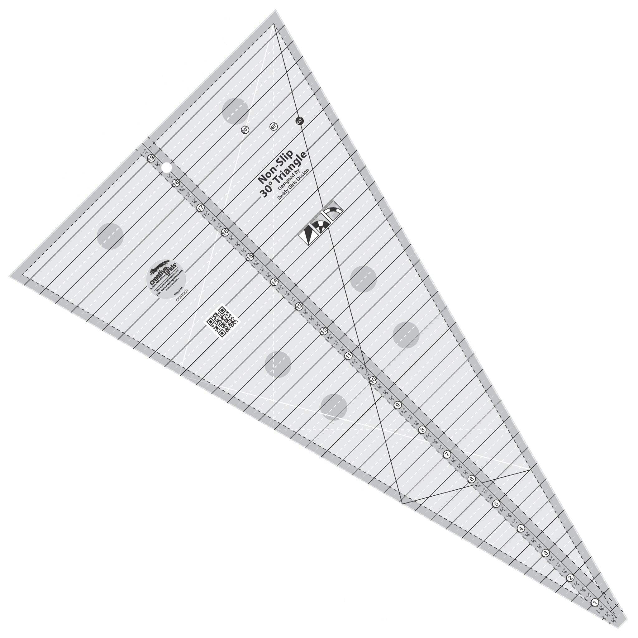 Creative Grids 30 Degree Triangle Quilt Ruler for Sewing Half Pattern ...