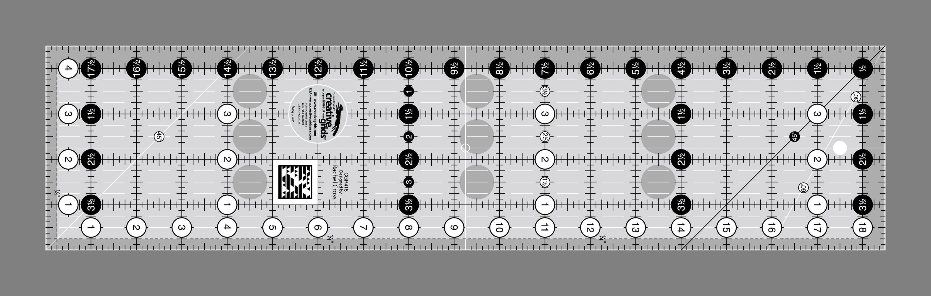 Creative Grids 4 1/2" x 18 1/2" Rectangle Ruler - Walmart.com