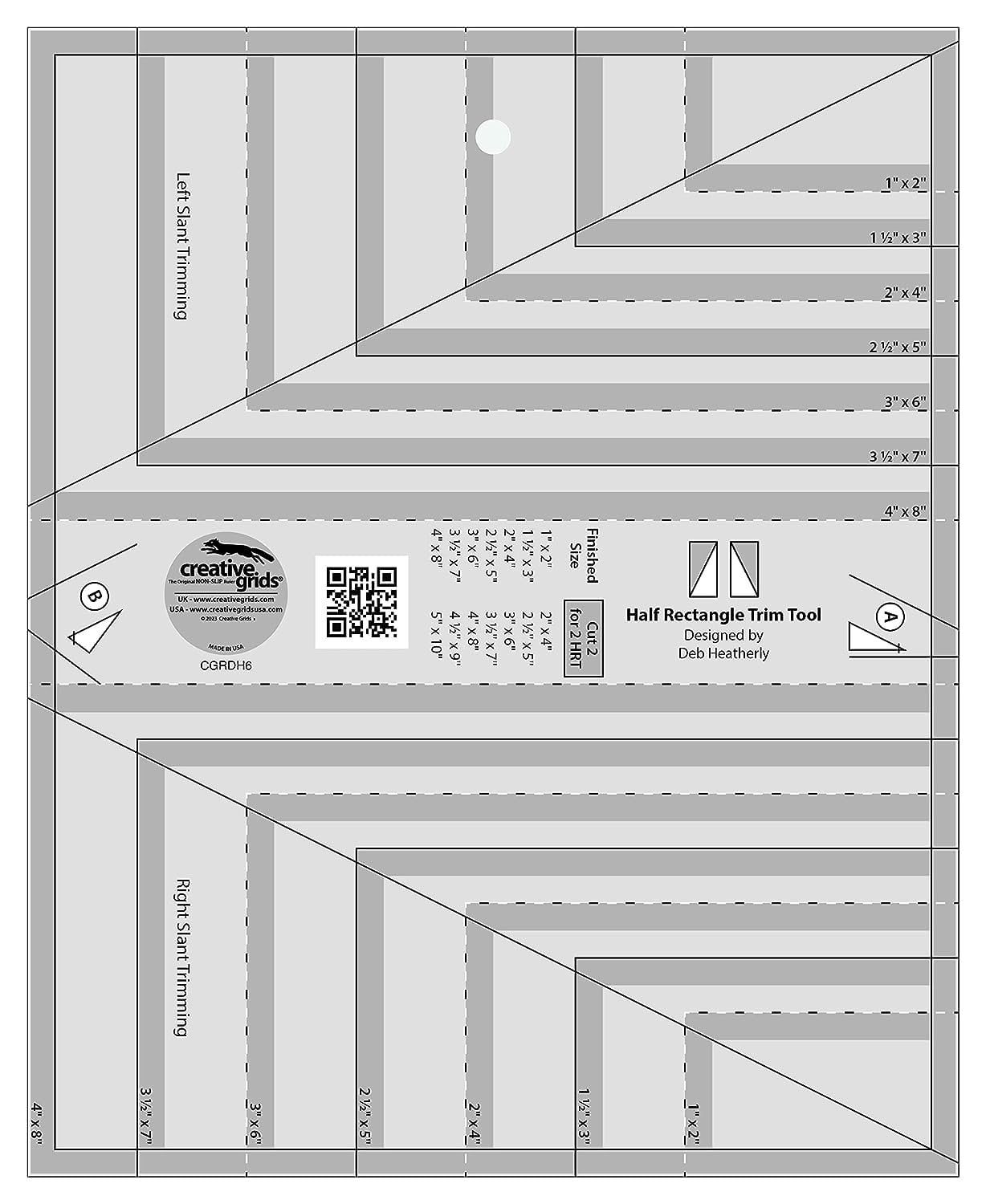 Creative Grids Quilt Ruler Half Rectangle Trim Tool - Walmart.com