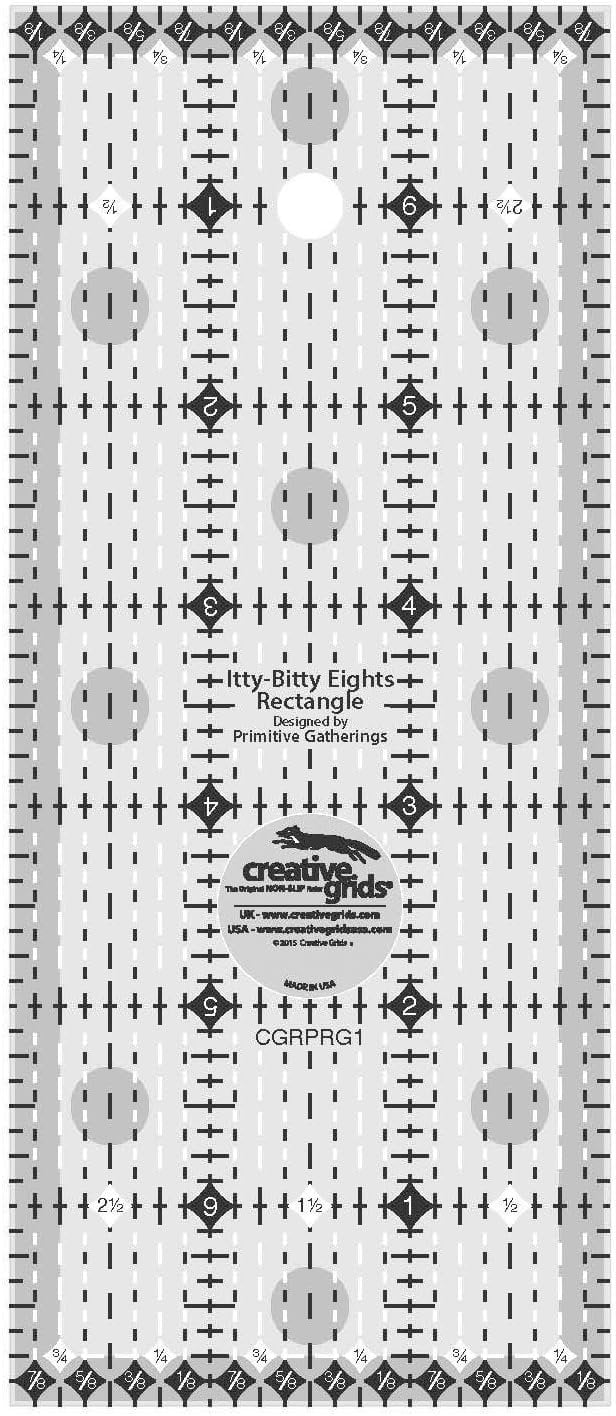 Itty-Bitty Eights Rectangle Ruler 3in x 7in, Creative Grids - Walmart.com