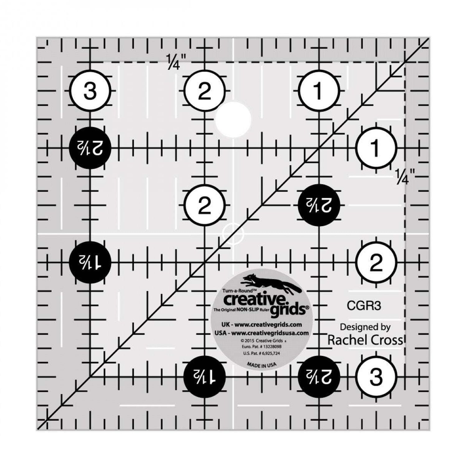 Quilting Ruler 3-1/2" Square, Creative Grids - Walmart.com