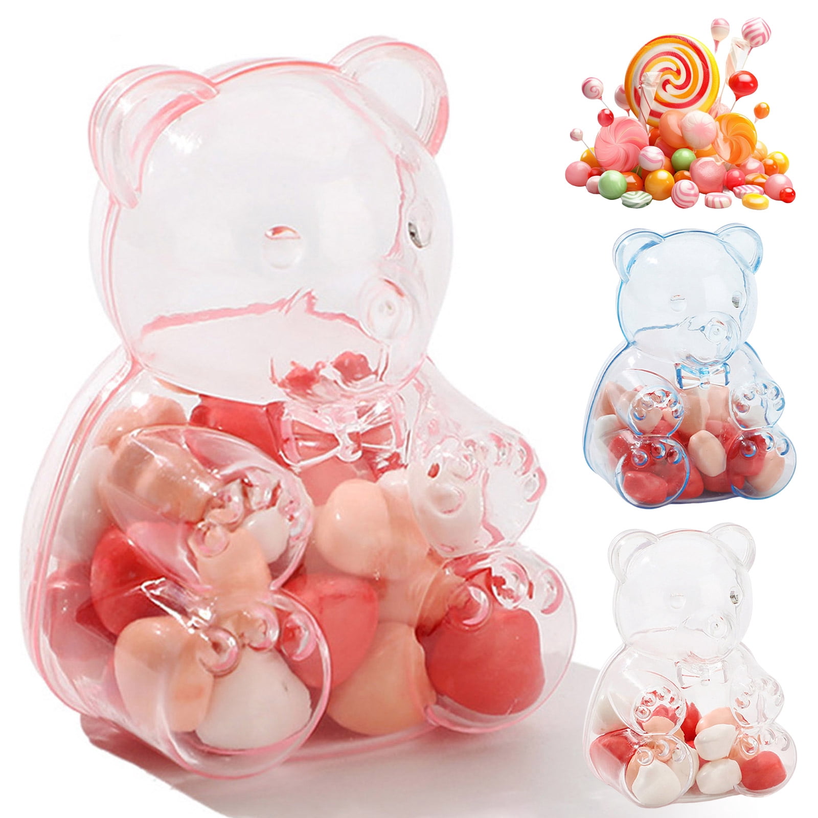 Creative Gummy Bear Container Big Clear Plastic Bear Shaped Candy ...