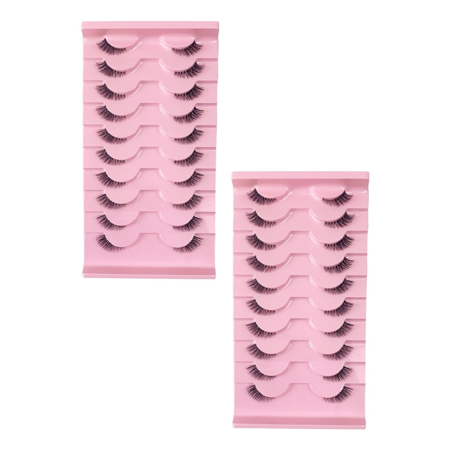 Creative Half Lashes Natural Look Wispy Cute Cat Eye Lashes Clear Band ...