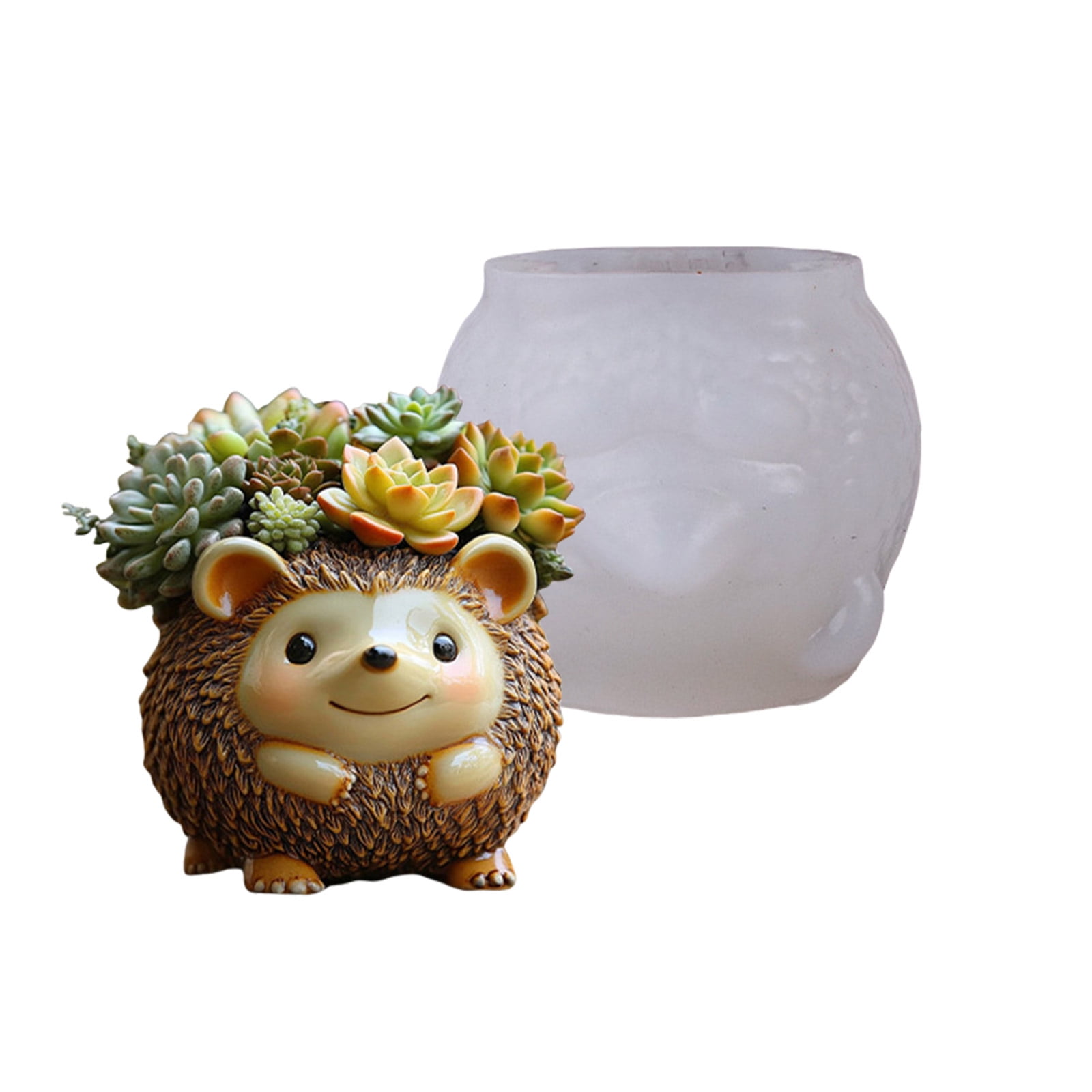 Creative Hedgehog Pattern Silicone Planter Mold Flowerpot Moulds for ...