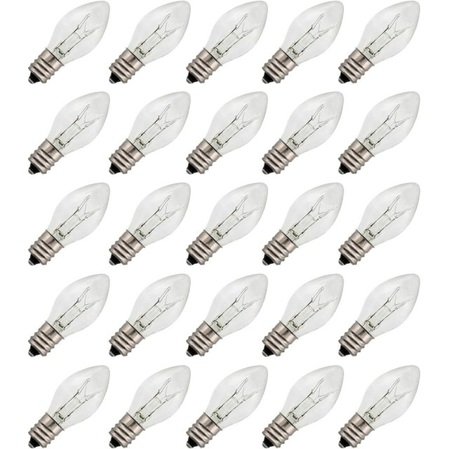 Creative Hobbies 3228x25 (25 Pack) - 7C7/CL, 7 Watt, C7 Night Light ...