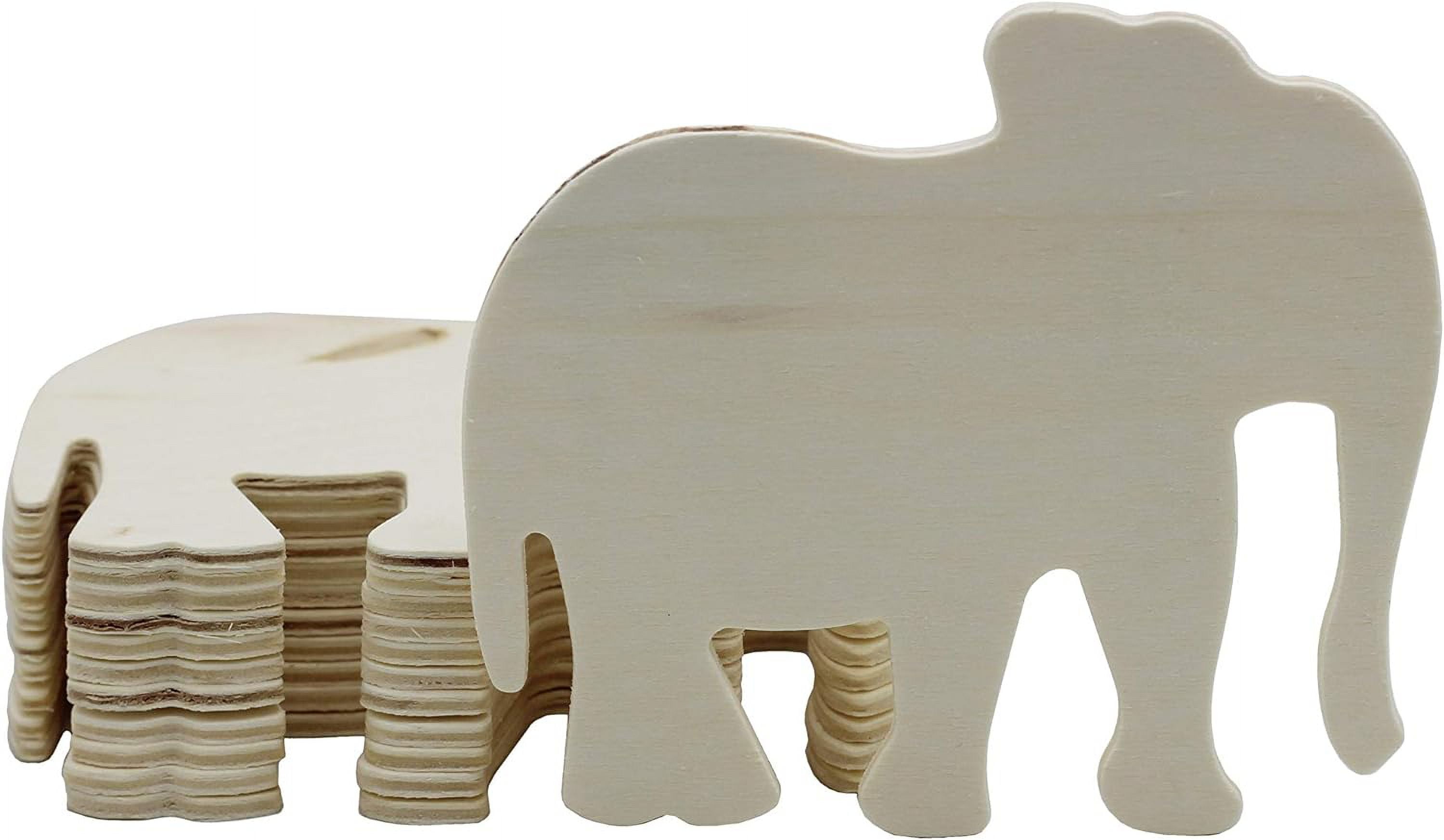 Creative Hobbies 4 Inch Unfinished Wooden Elephant Shapes, Ready to ...